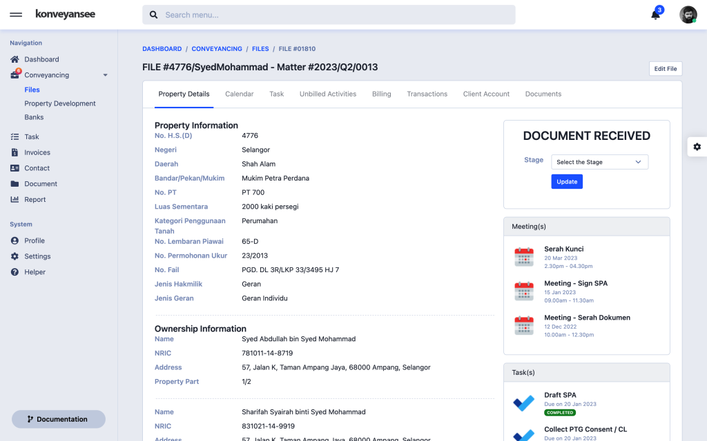 Konveyansee | Cloud Conveyancing Software for Malaysia Lawyers
