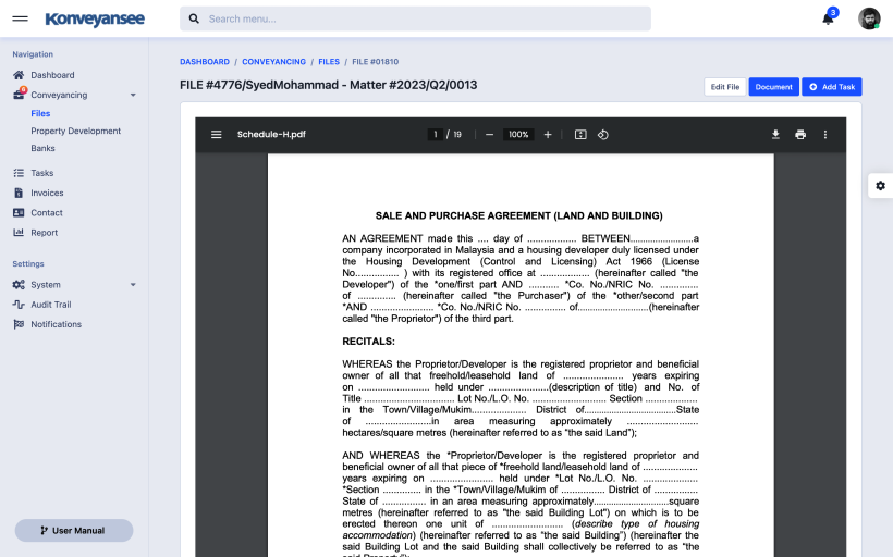 Konveyansee | Cloud Conveyancing Software for Malaysia Lawyers